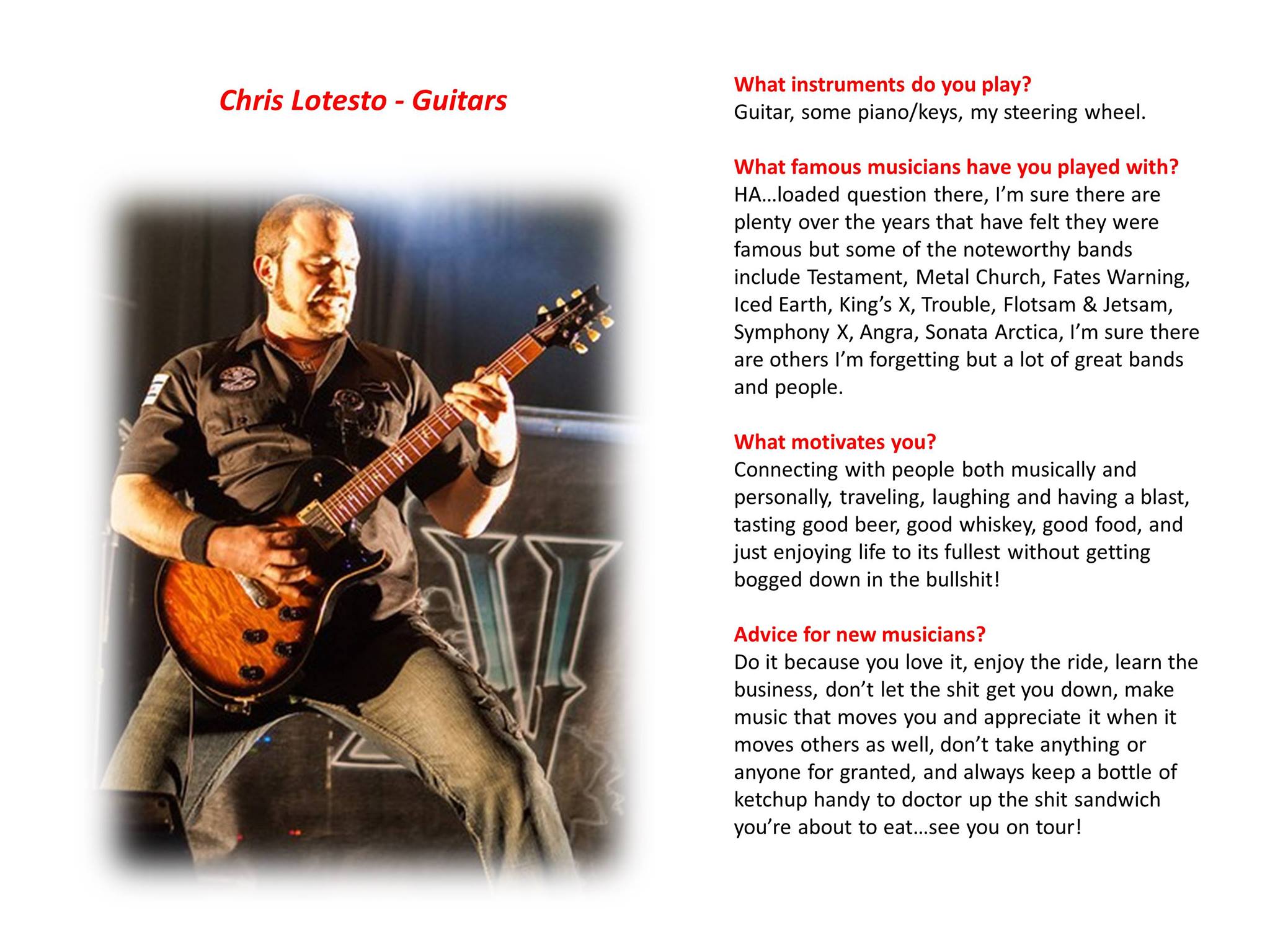 Meet The Band – Chris Lotesto - David Reed Watson